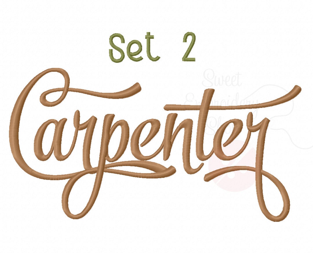 5 Size Carpenter Font Set 2 Embroidery Fonts BX 9 Formats Embroidery ...