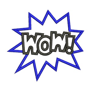 WOW Applique Design 6 Sizes Included.machine Embroidery Design ...
