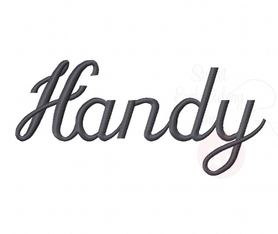 5 Sizes Handy Script Font Embroidery Fonts BX 9 Formats Embroidery ...