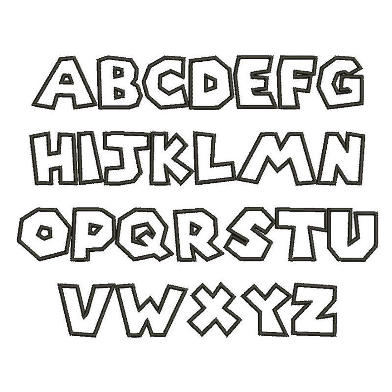 5 Size Super Mario Applique Font Embroidery Fonts BX 9 Formats - Etsy