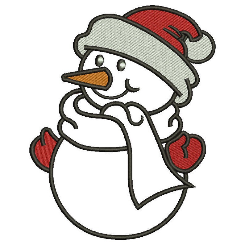 Snowman Applique Design 8 Sizes Included.machine Embroidery | Etsy