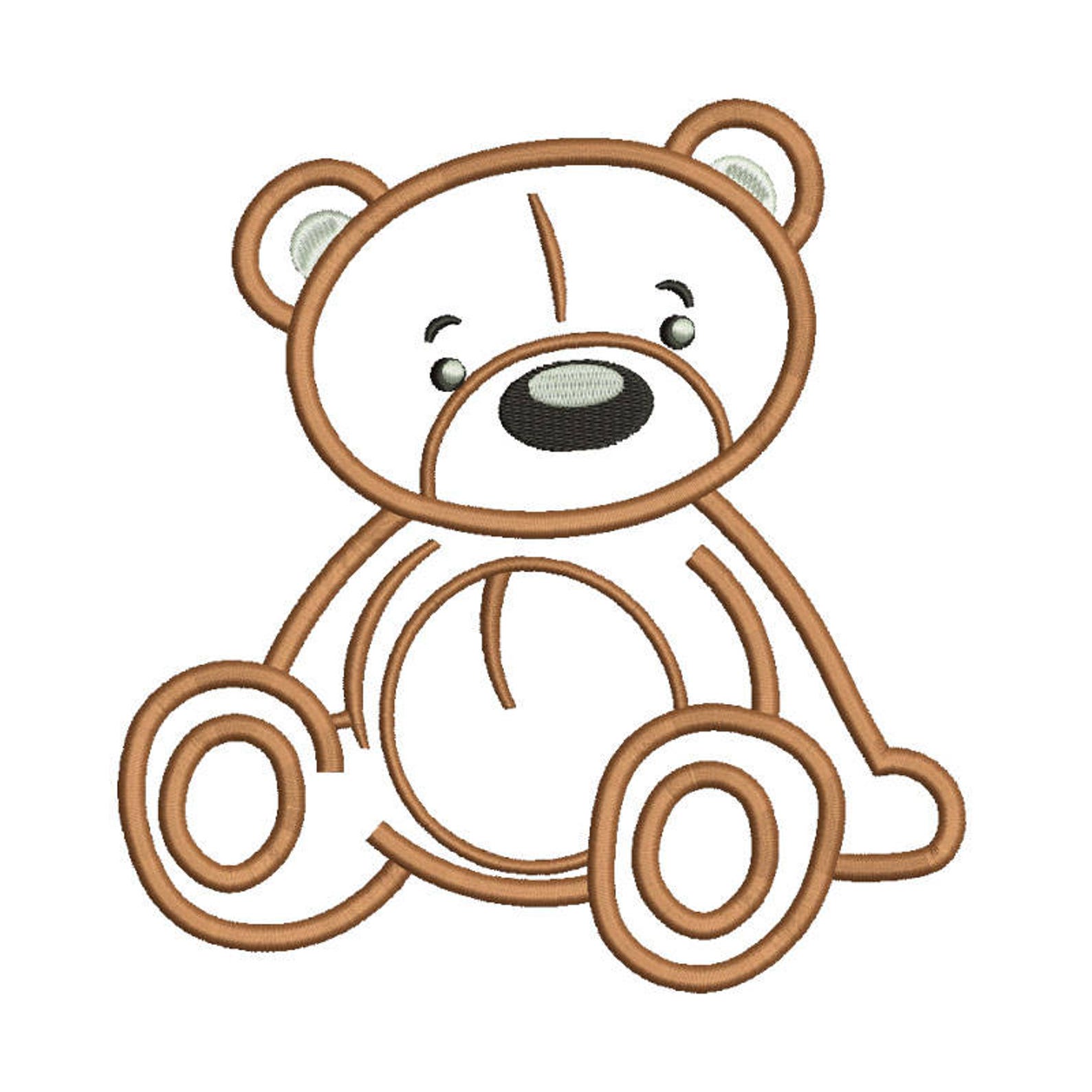 Bear Applique Design 7 Sizes Included.machine Embroidery Design. Baby ...