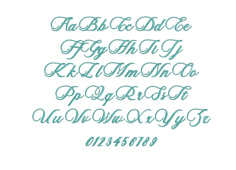 3 Size Violeta Script Font Embroidery Fonts BX 9 Formats | Etsy