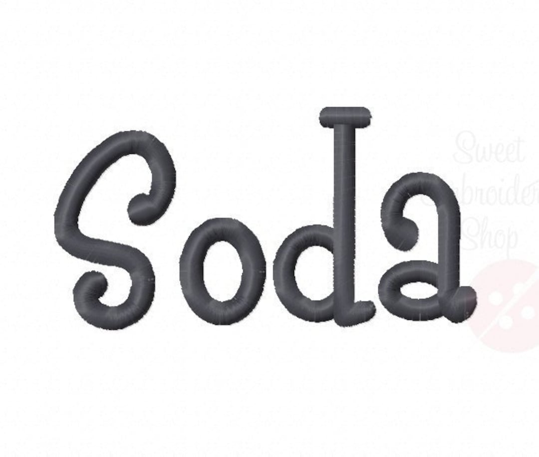 6 Sizes Soda Font Embroidery Fonts BX 9 Formats Embroidery Pattern ...