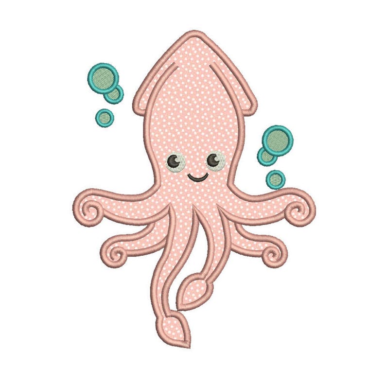 Squid Applique Design 9 Sizes Included.machine Embroidery - Etsy