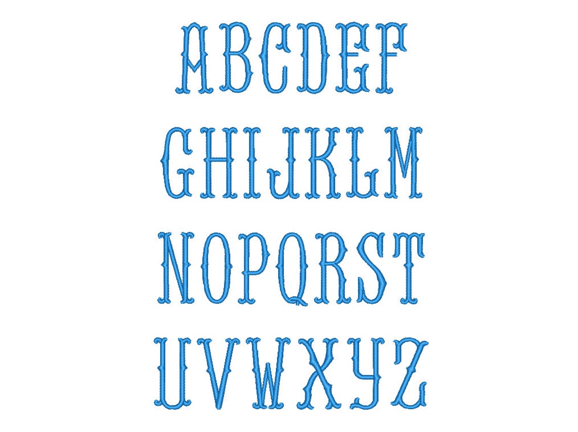 4 Size Fish Tail Monogram Embroidery Fonts BX 9 Formats - Etsy