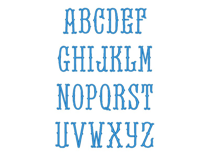 4 Size Fish Tail Monogram Embroidery Fonts BX 9 Formats - Etsy