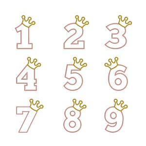 Number Applique Design Set 1-9 Applique 6 Size Birthday Numbers ...