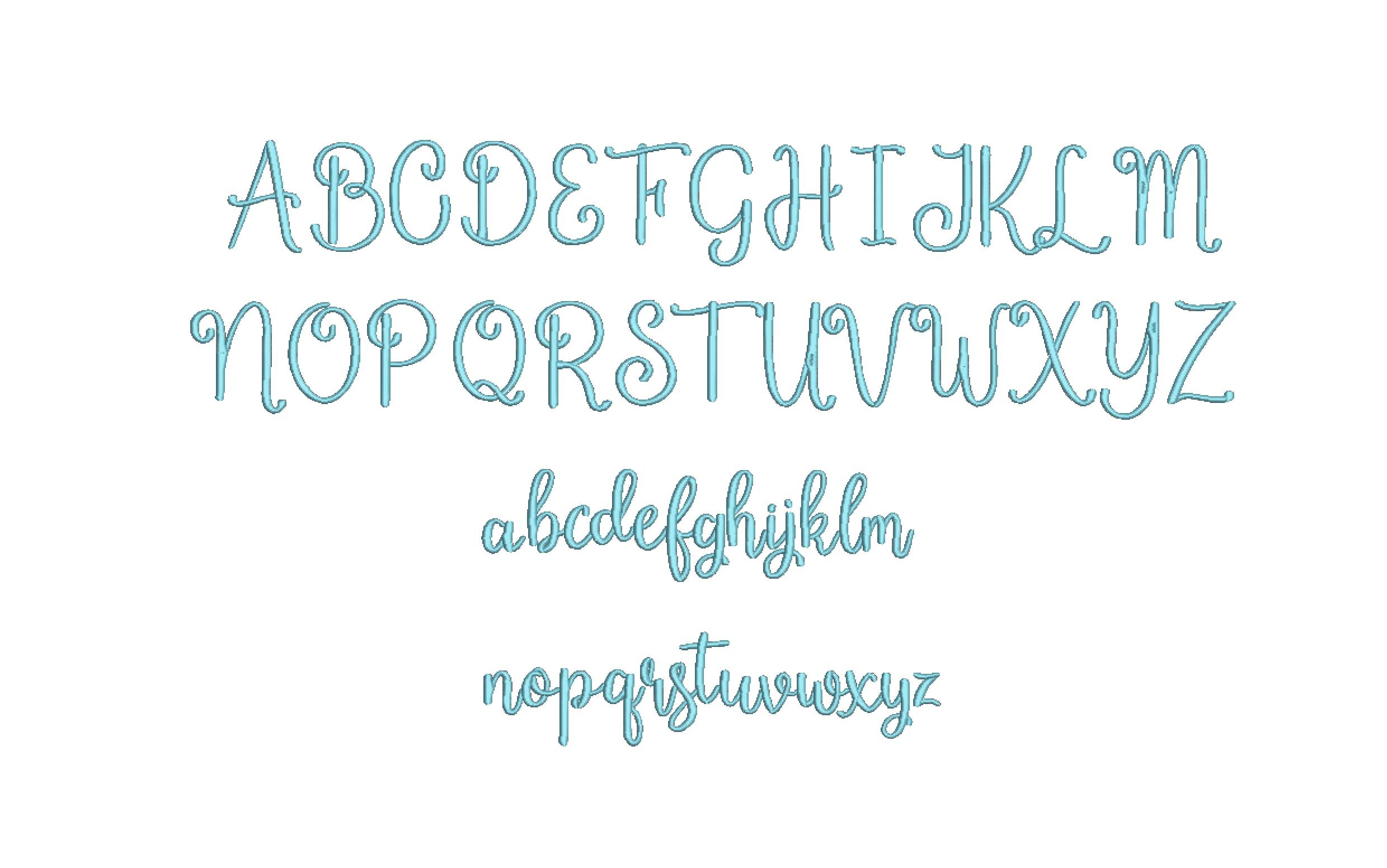 5 Size Cherish Font Embroidery Fonts BX 9 Formats Embroidery Pattern ...