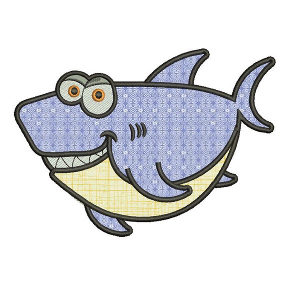 Big Shark Applique Design. 8 Sizes Included. Machine | Etsy