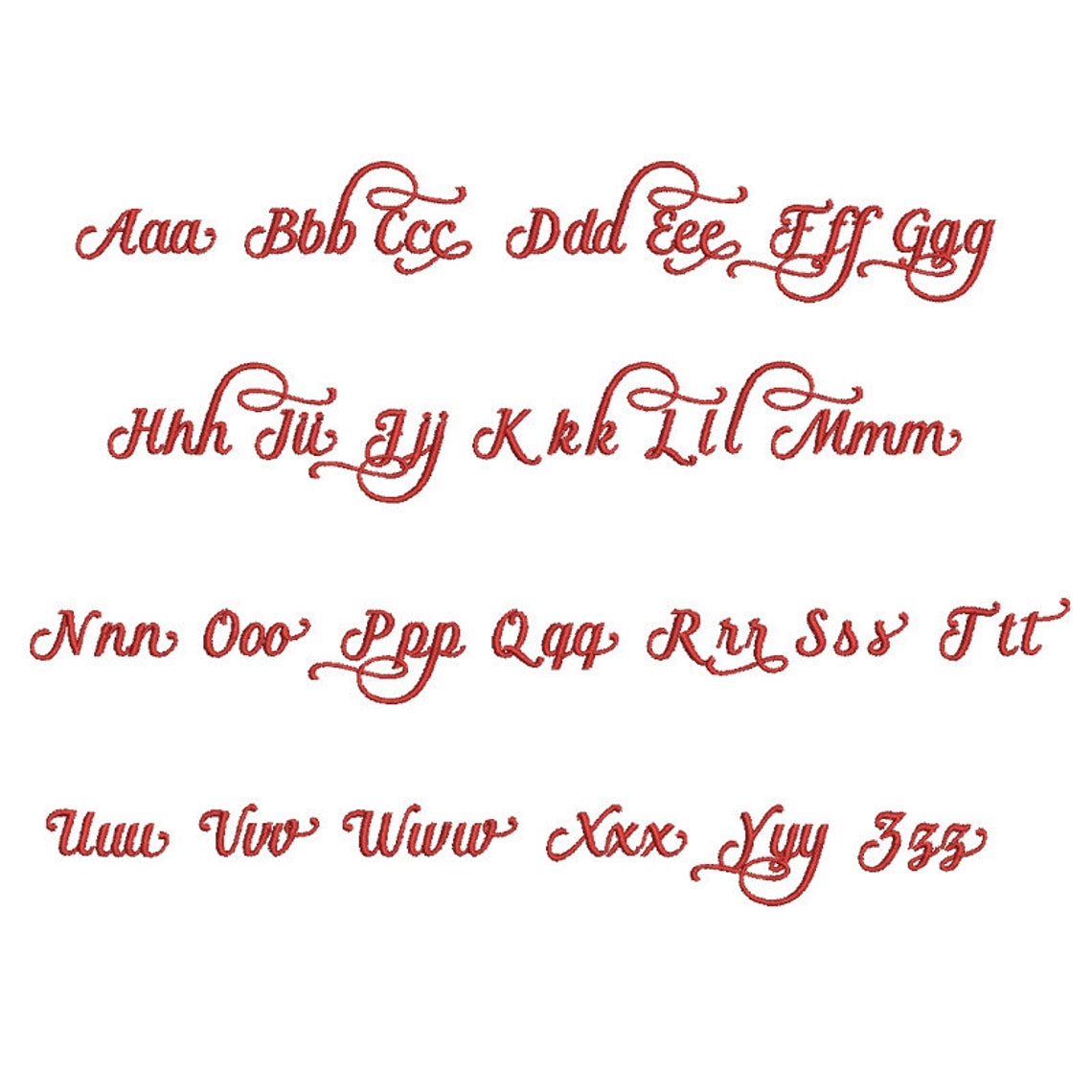 4 Size Alice Font Embroidery Font 8 Formats Embroidery Pattern - Etsy