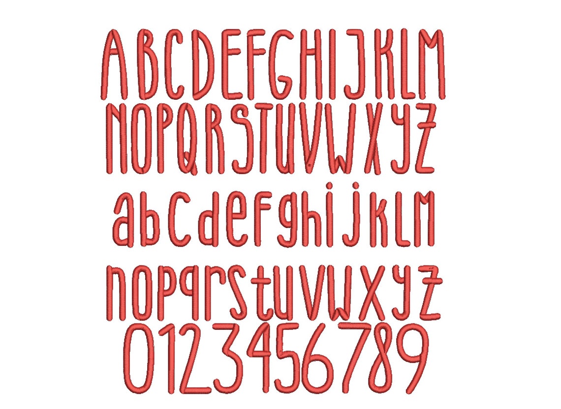 5 Size Red Snake Font Embroidery Fonts BX 9 Formats Embroidery | Etsy