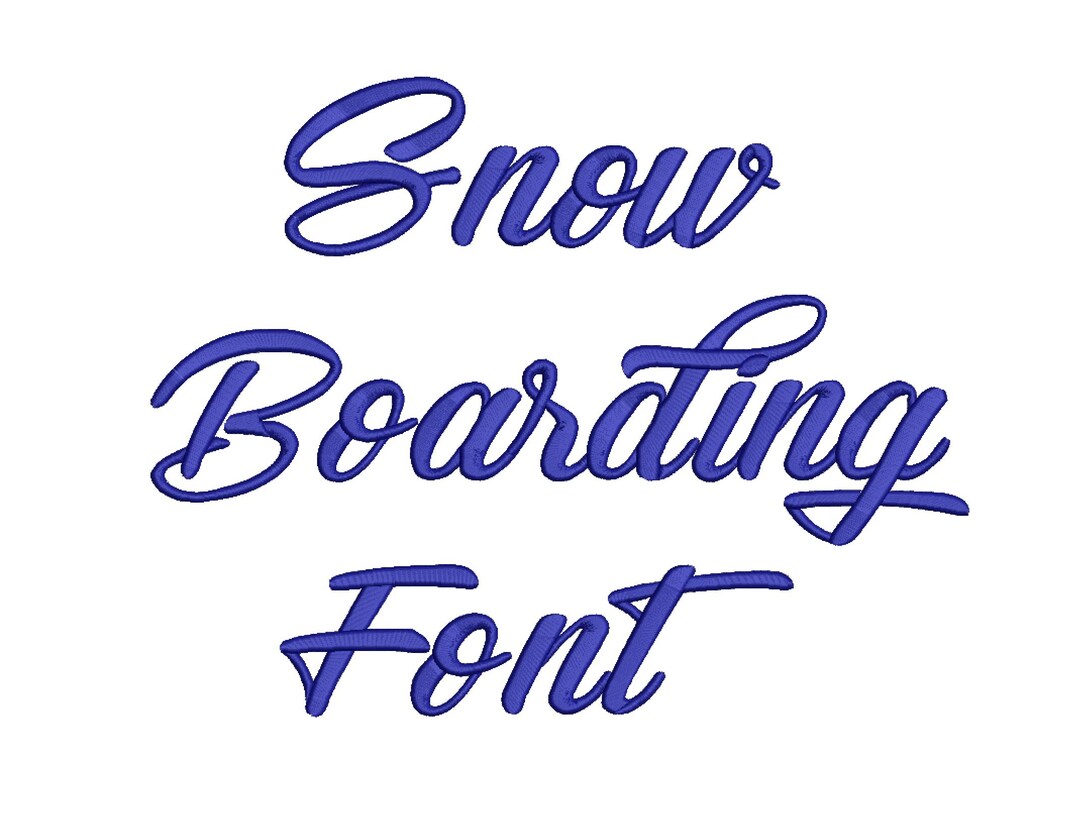 3 Size Snow Boarding Font Embroidery Fonts BX 9 Formats Embroidery ...