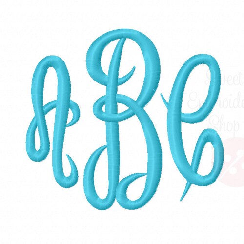 4 Sizes Interlocking Monogram Fonts Embroidery Fonts BX - Etsy