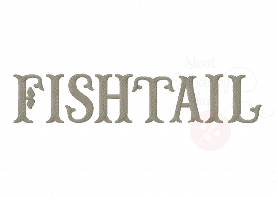 3 Sizes Fishtail Font Embroidery Fonts BX 9 Formats Embroidery Pattern ...