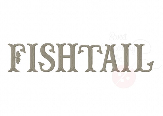 3 Sizes Fishtail Font Embroidery Fonts BX 9 Formats Embroidery - Etsy
