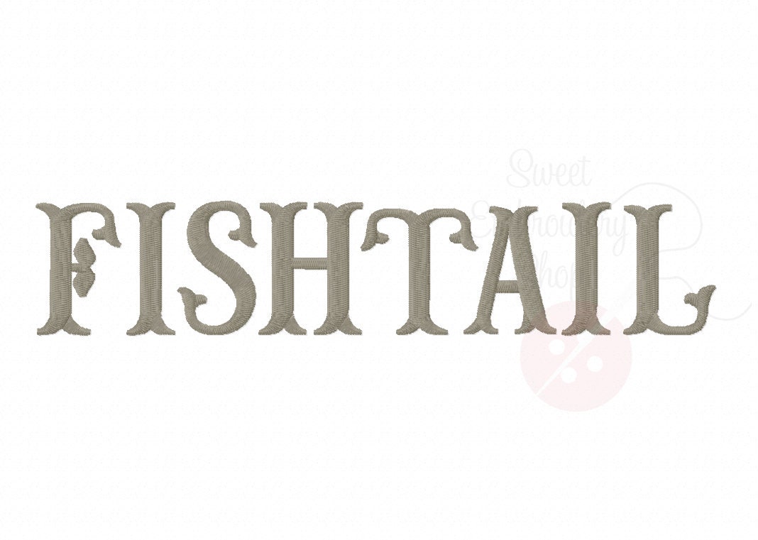 3 Sizes Fishtail Font Embroidery Fonts BX 9 Formats Embroidery Pattern ...