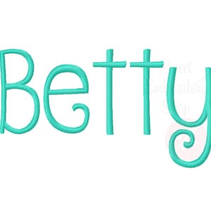 7 Size Betty Font Embroidery Fonts BX 9 Formats Embroidery Pattern ...