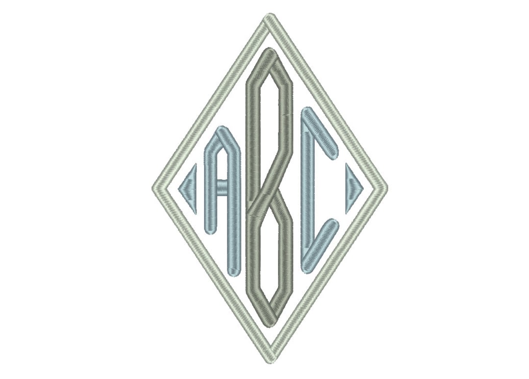 3 Size Jumbo Diamond Monogram Embroidery Fonts BX 9 Formats Embroidery ...