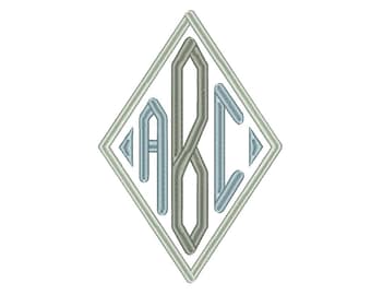 4 Size Diamond Monogram Embroidery Fonts BX 9 Formats | Etsy