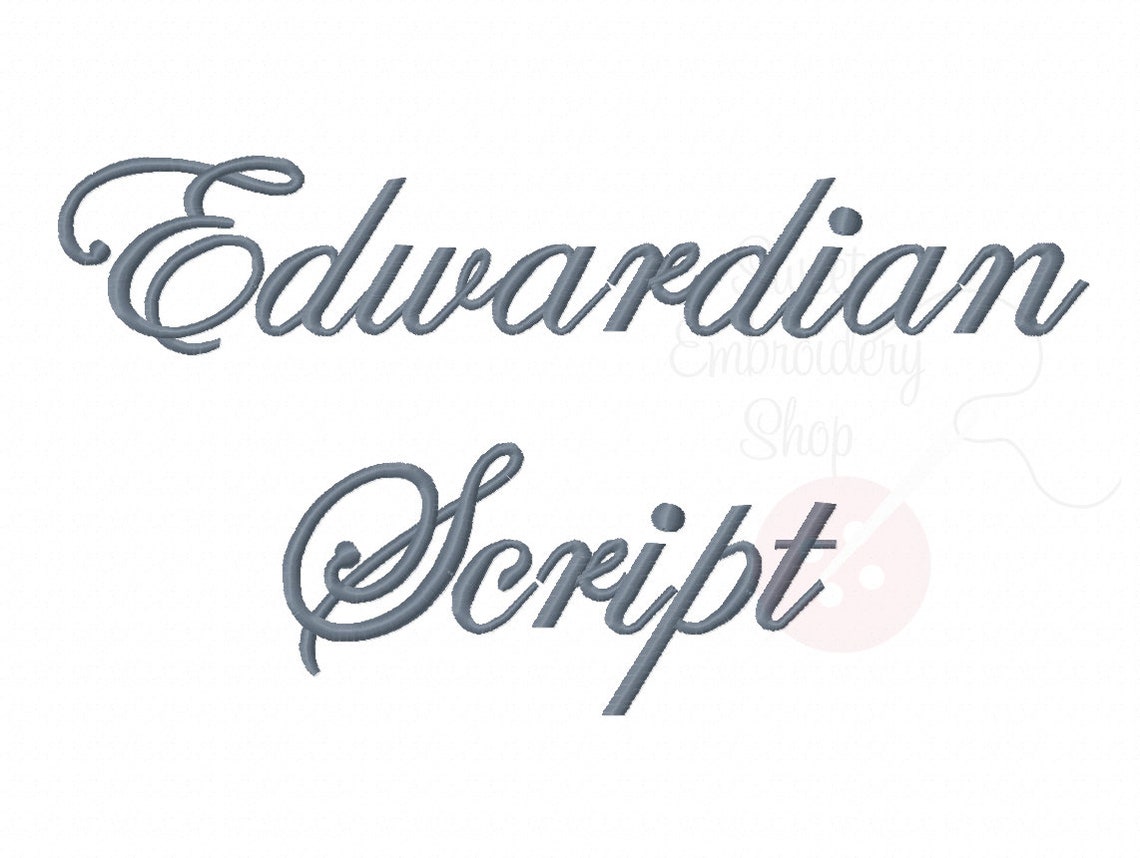 3 Sizes Edwardian Script Font Embroidery Fonts BX 9 Formats - Etsy