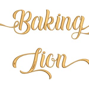 5 Size Baking Lion Font Embroidery Fonts BX 9 Formats Embroidery ...