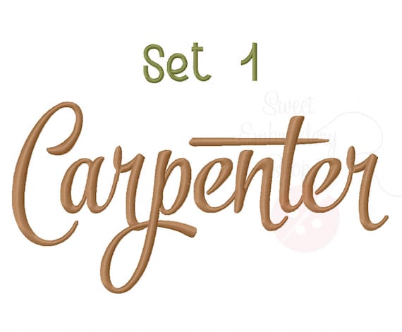 5 Size Carpenter Font Set1 Embroidery Fonts BX 9 Formats - Etsy UK