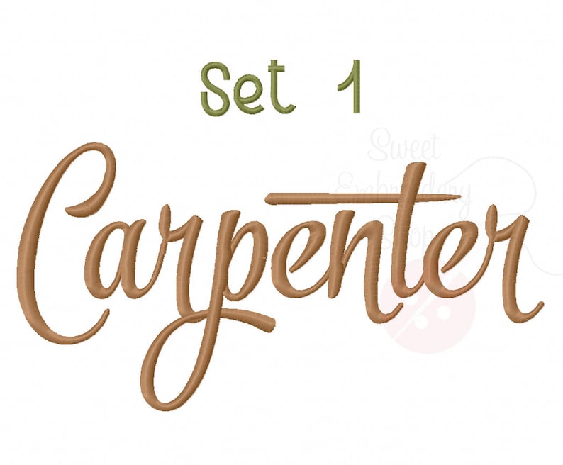 5 Size Carpenter Font Set1 Embroidery Fonts BX 9 Formats Embroidery ...