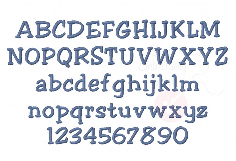 4 Size Casual Serif Font Embroidery Fonts BX 9 Formats | Etsy