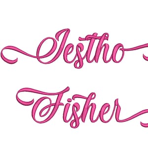 4 Size Jestho Fisher Font Embroidery Fonts BX, 9 Formats Embroidery ...