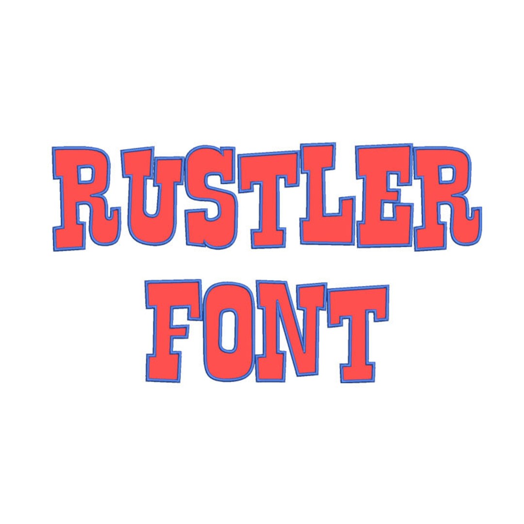 11 Size Rustler Applique Font Embroidery Fonts BX 9 Formats Embroidery ...
