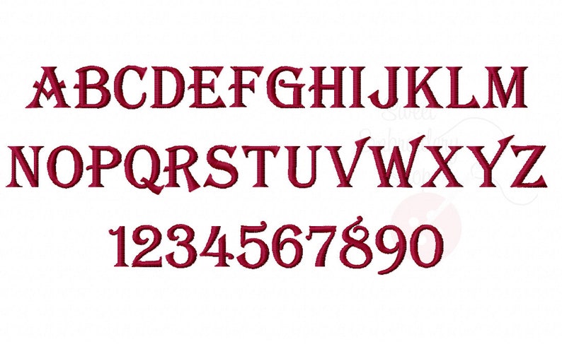 3 Size Algerian Font Embroidery Fonts BX 9 Formats Embroidery - Etsy