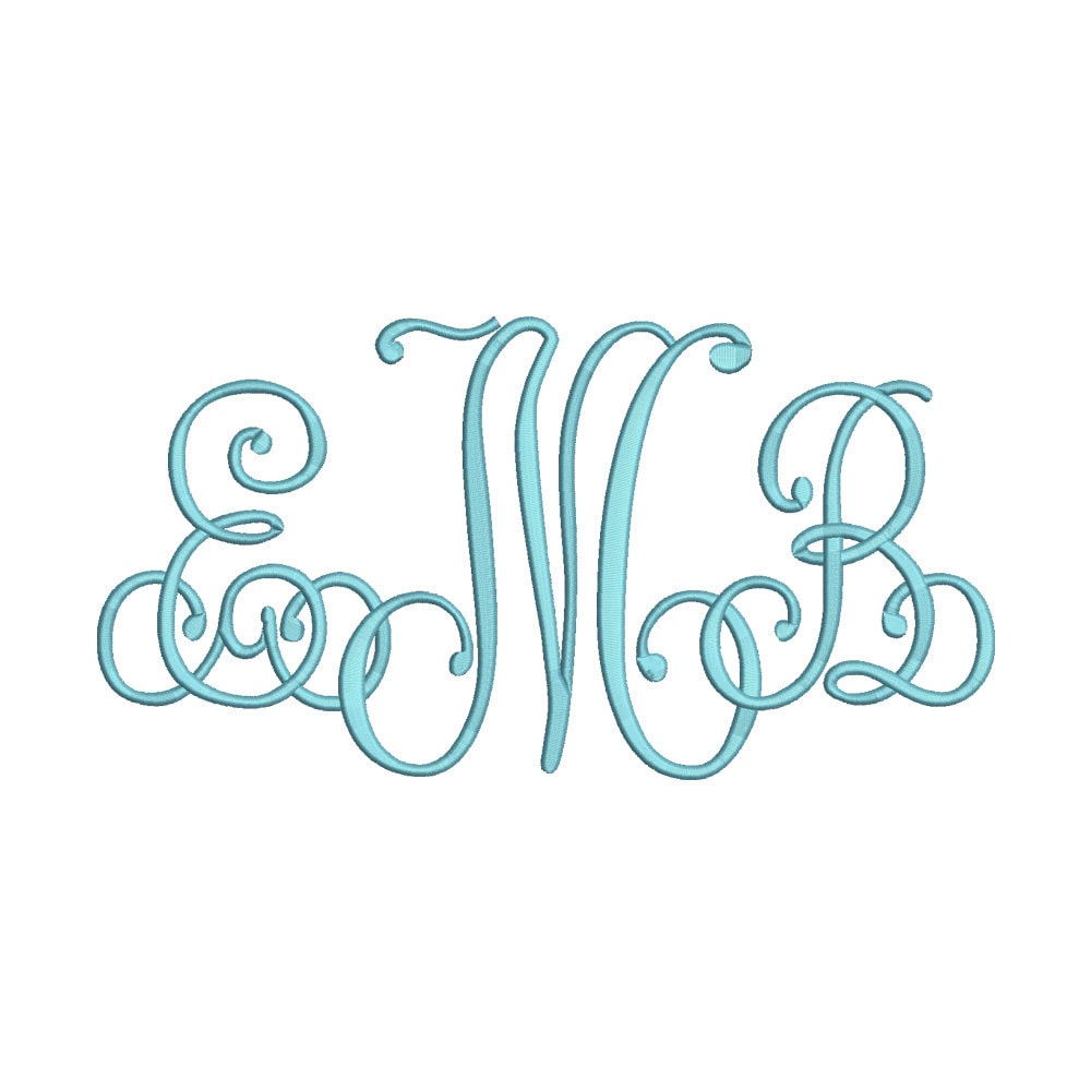 3 Size Lace Large Monogram Embroidery Fonts BX 9 Formats Embroidery ...