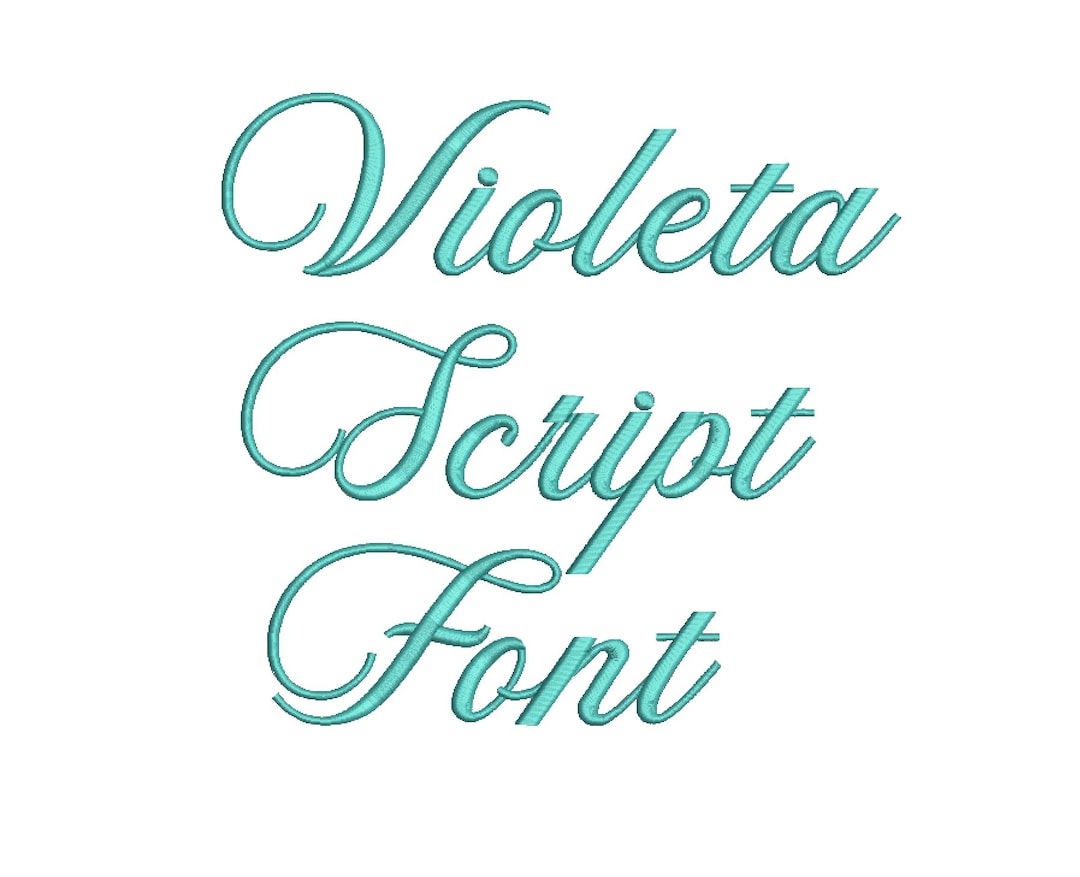 3 Size Violeta Script Font Embroidery Fonts BX 9 Formats Embroidery ...