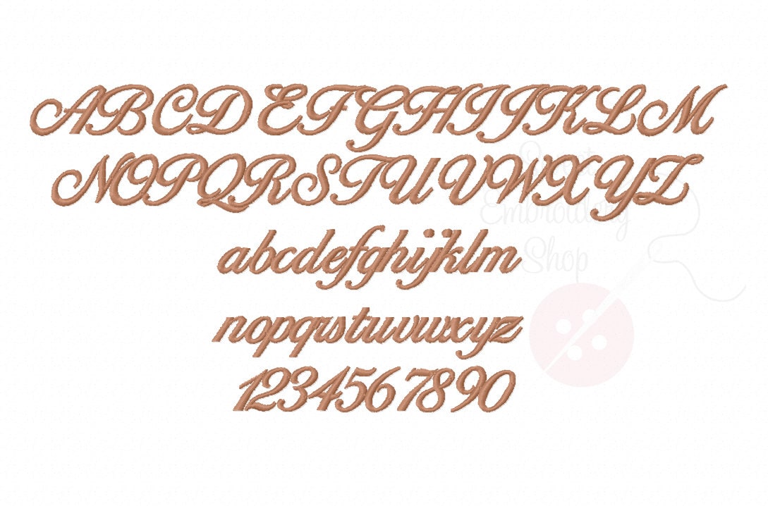 4 Size Ballantines Script Font Embroidery Fonts BX 9 Formats Embroidery ...
