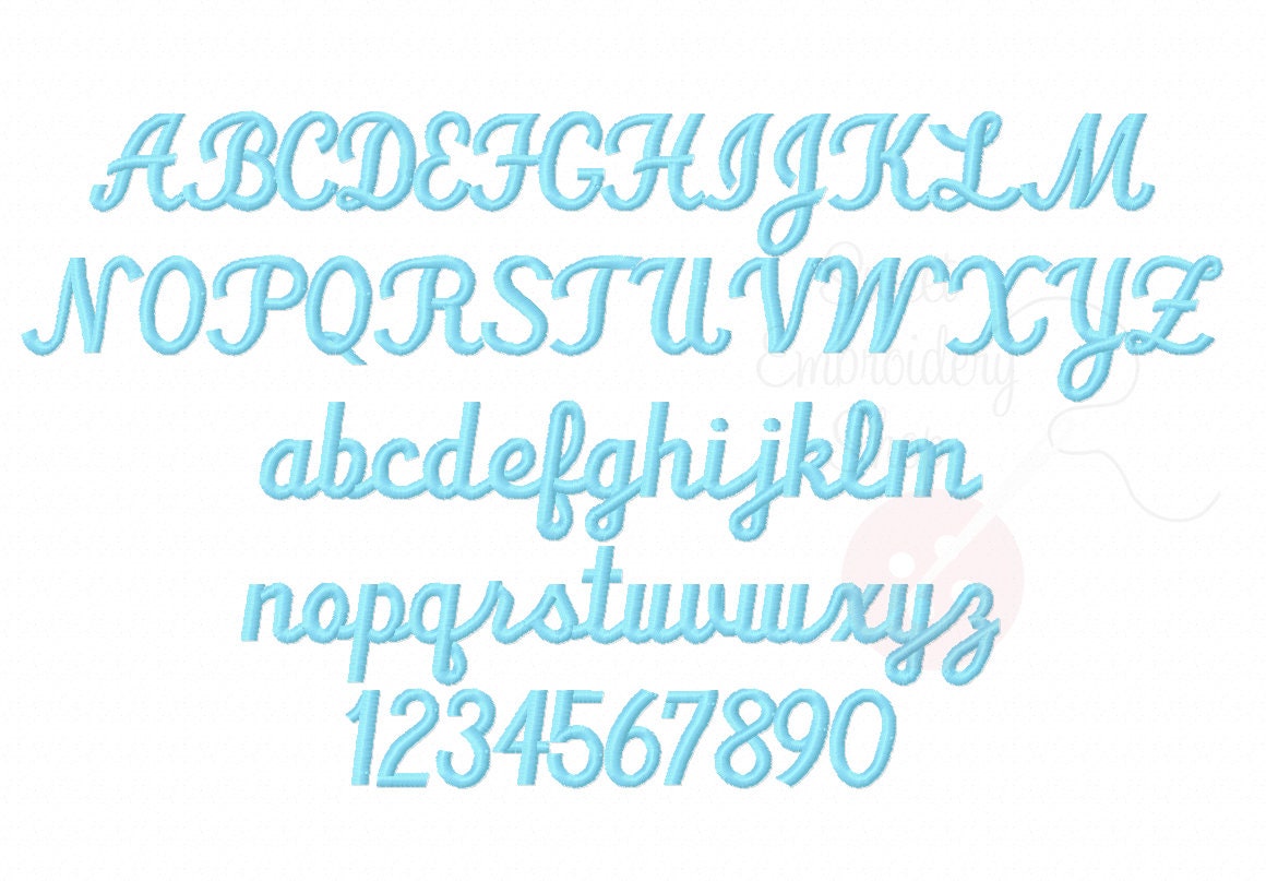 3 Sizes Flair Script Font Embroidery Fonts BX 9 Formats Embroidery ...