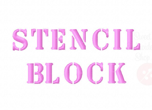 2 Sizes Stencil Block Font Embroidery Fonts BX 9 Formats Embroidery ...