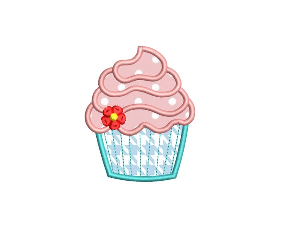 4 Sizes Cupcake Applique Design Cupcake Embroidery Design - Etsy