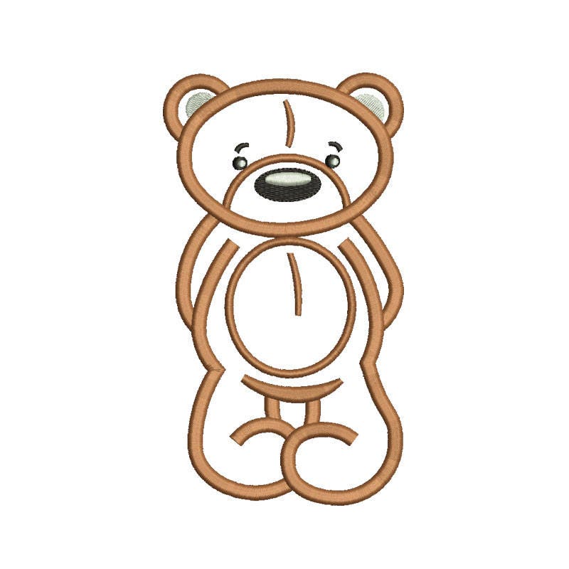 Bear Applique Design 7 Sizes Included.machine Embroidery | Etsy