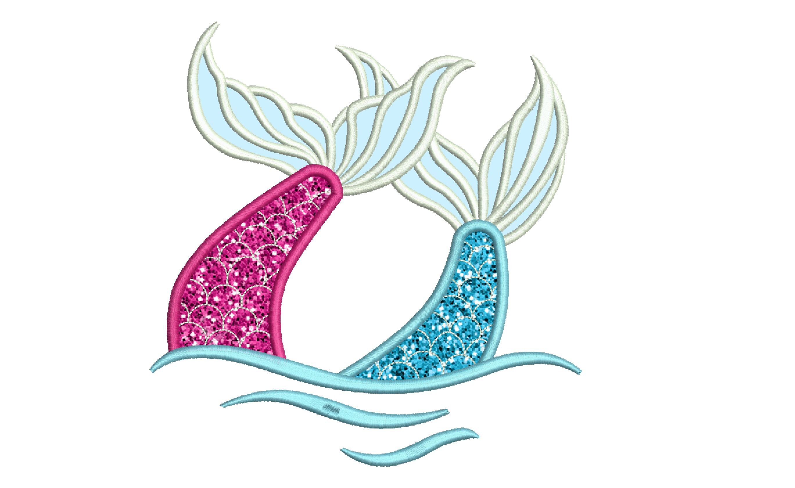 Mermaid Applique Design. 7 Sizes Included. Machine Embroidery - Etsy