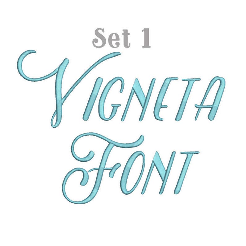 5 Size Vigneta Font Embroidery Fonts BX Set1 9 Formats | Etsy