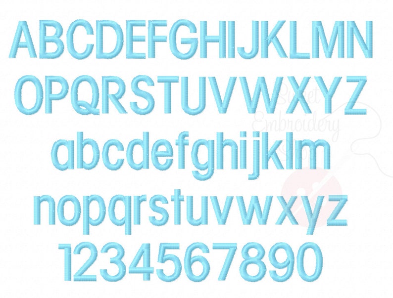 2 Size Mini Block Font Embroidery Fonts BX 9 Formats - Etsy