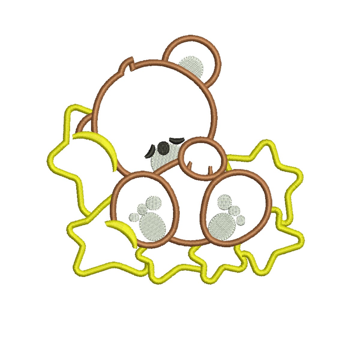 Baby Bear Applique Design 7 Sizes Included.machine Embroidery Design ...
