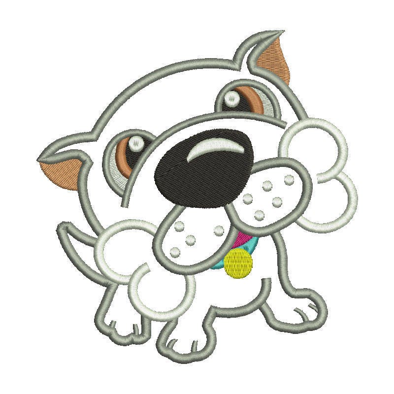 Dog Applique Design 7 Sizes Included.machine Embroidery | Etsy