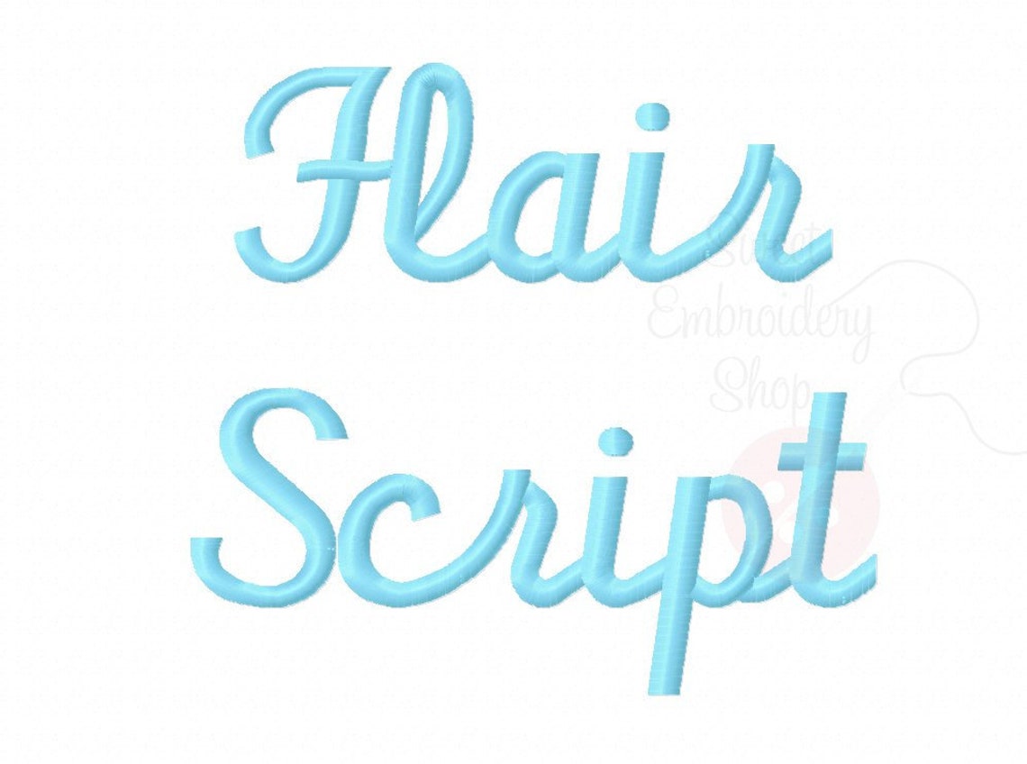 3 Sizes Flair Script Font Embroidery Fonts BX 9 Formats - Etsy