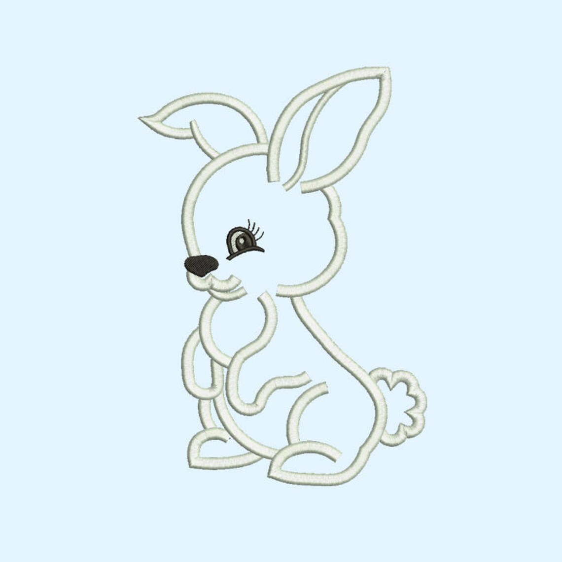 Rabbit Applique Design 9 Sizes Included.machine Embroidery - Etsy