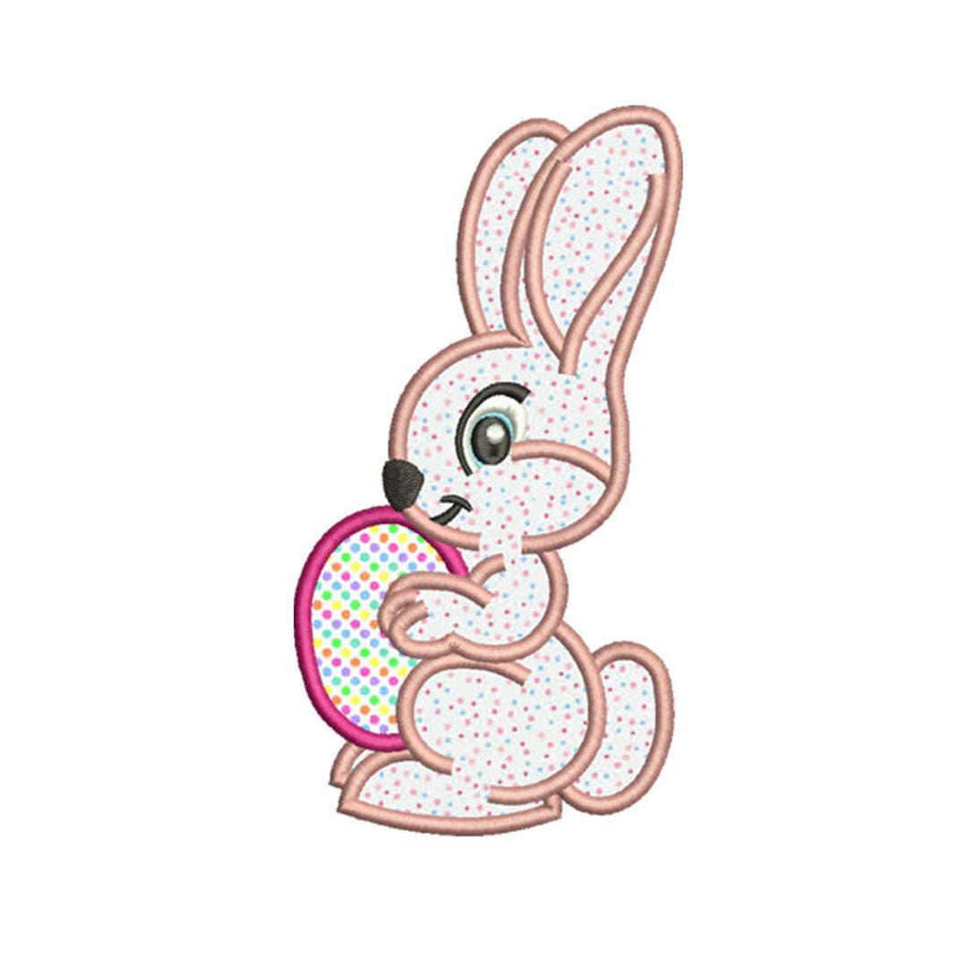 Rabbit Applique Design 7 Sizes Included.machine Embroidery Design ...