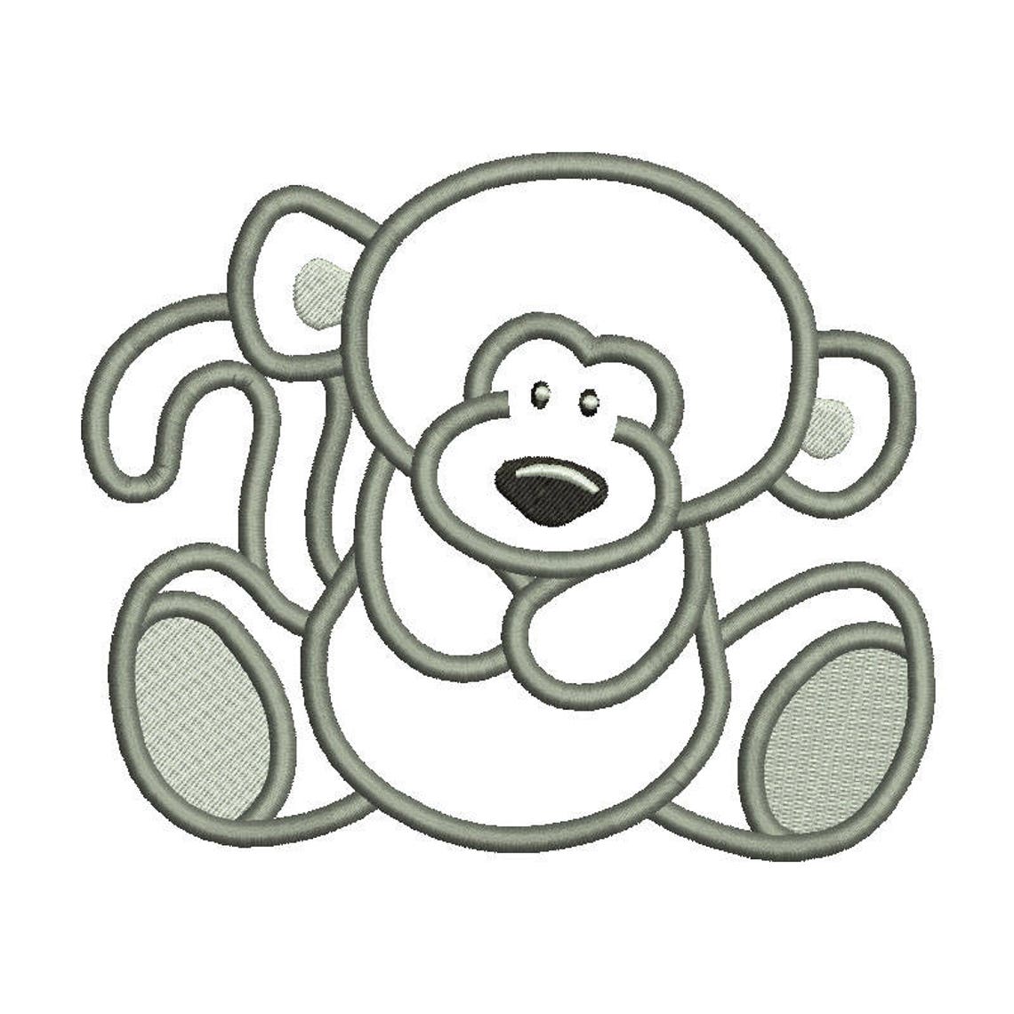 Singe applique Design 7 tailles inclus. Motif de broderie machine ...