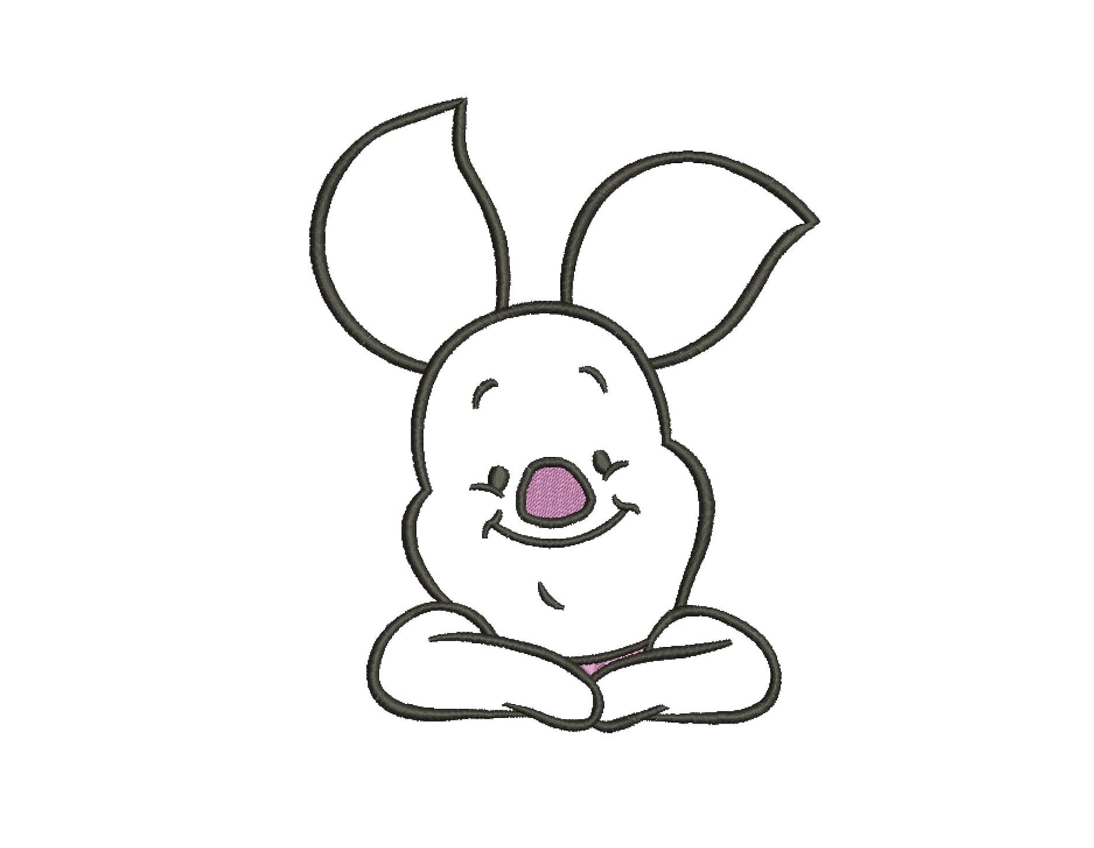 Piglet Applique Design 8 Sizes Included.machine Embroidery Design. Pooh ...