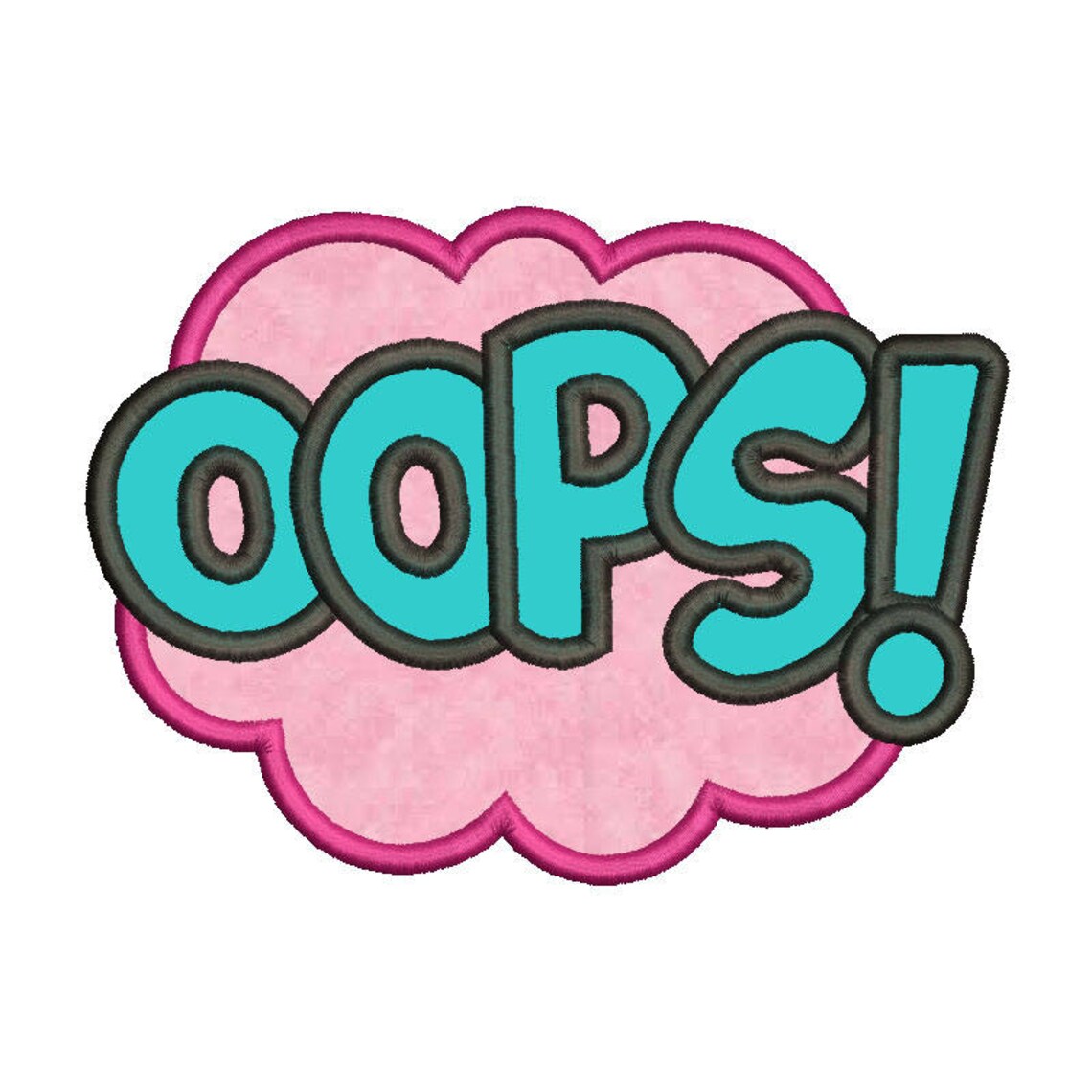 Oops Applique Design 6 sizes included.Machine embroidery | Etsy